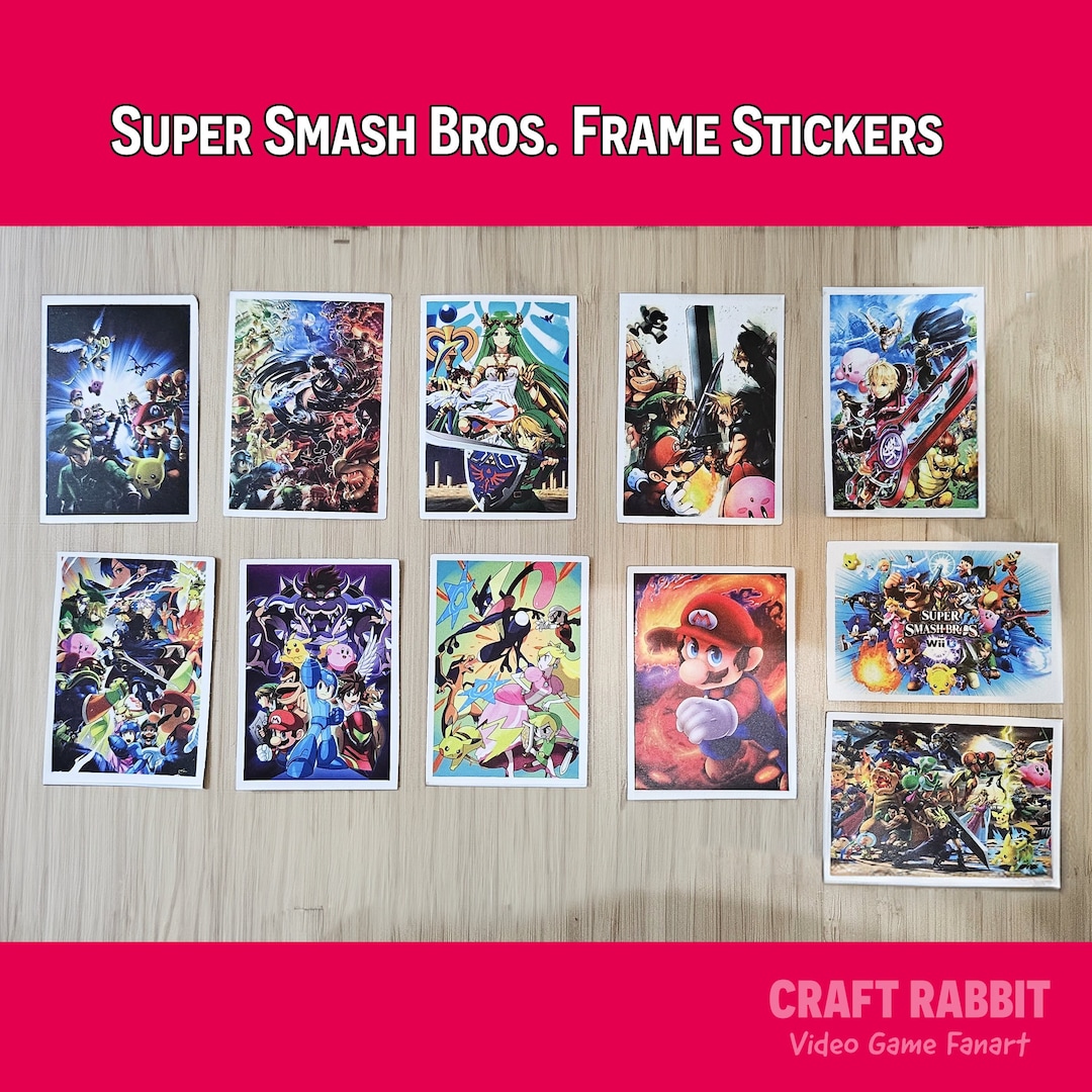 Super Smash Bros Frame Stickers, Vinyl Stickers, Matte Smooth Finish - Etsy