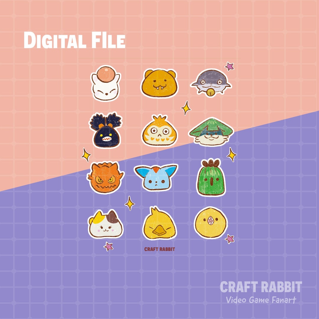 Final Fantasy XIV Minions Digital Emote Set/png and Gif/animated - Etsy