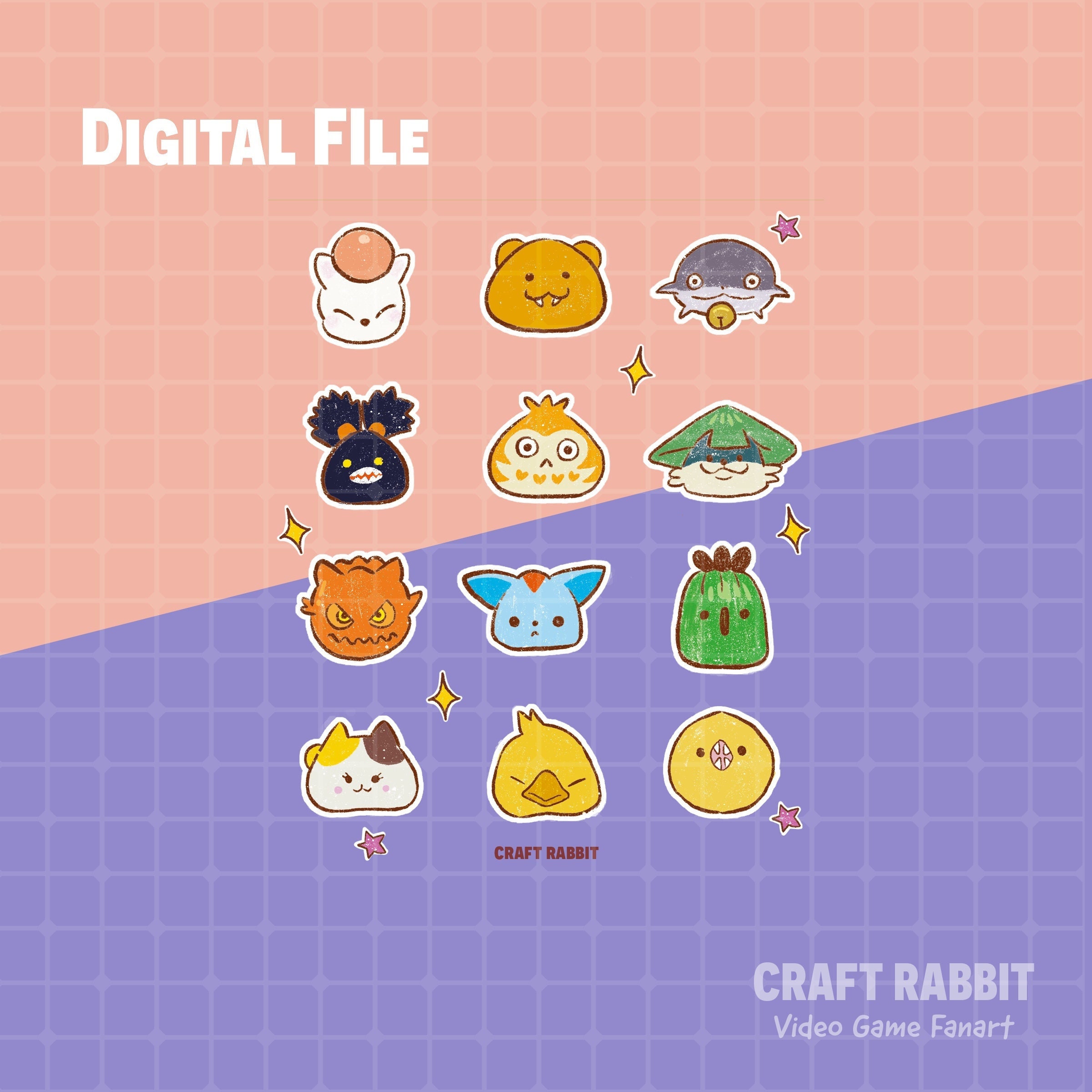 Final Fantasy XIV Minions Digital Emote Set/png and Gif/animated - Etsy