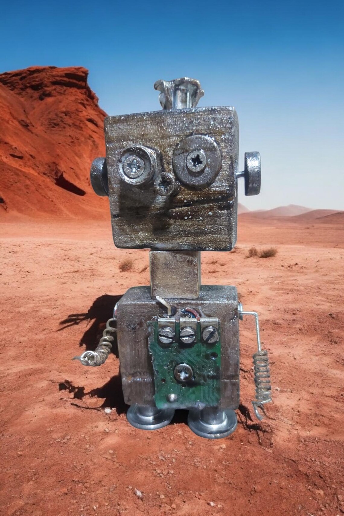 Handmade Wood and Metal Robot Toy - Etsy