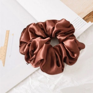 6-pieces Silk-satin Hair Scrunchy Value Set Neutral Color Scrunchies ...