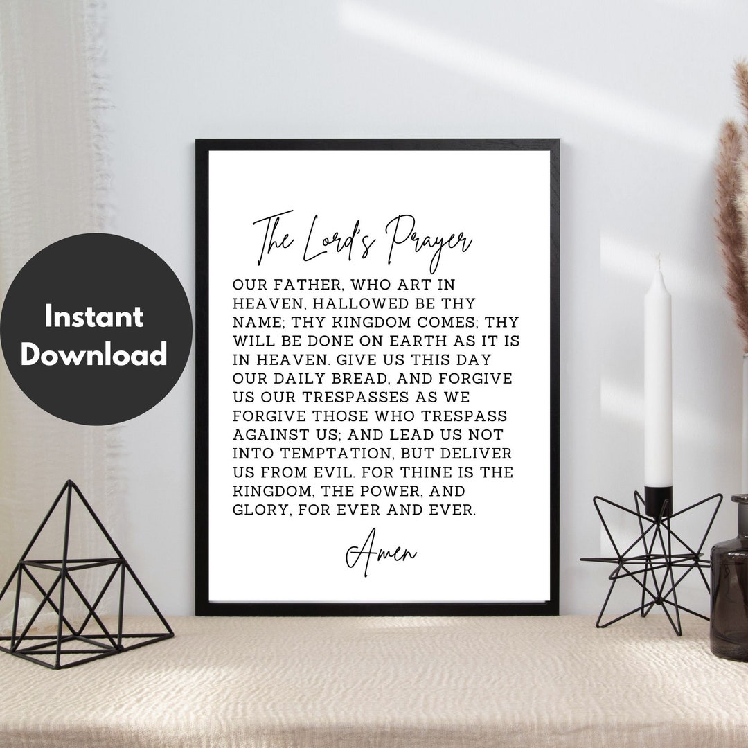 The Lord's Prayer| Our Father Prayer | Bible Verse Home Décor ...