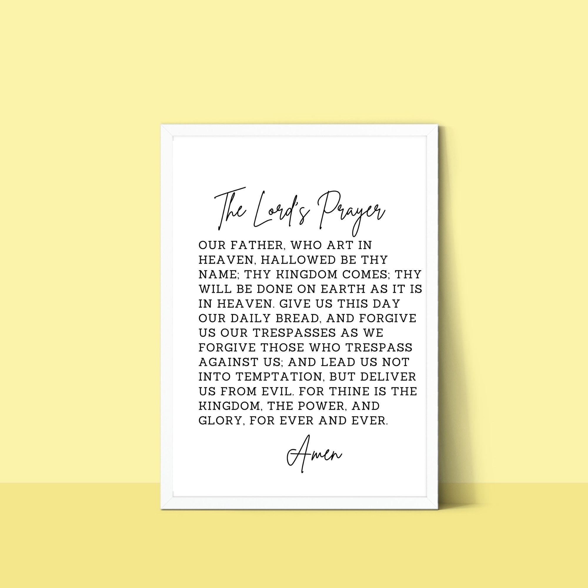 The Lord's Prayer Printable | Bible Verse Wall Art (digital Download ...