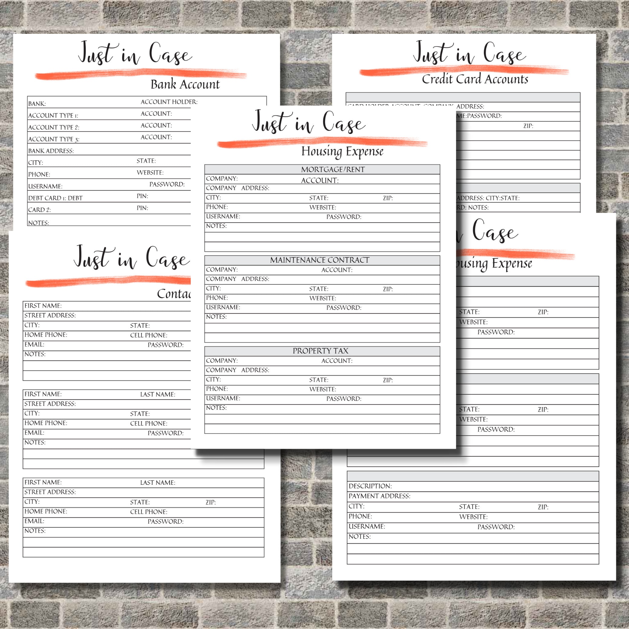 Just in Case Planner, End of Life Planner, Last Wishes Planner, Estate ...