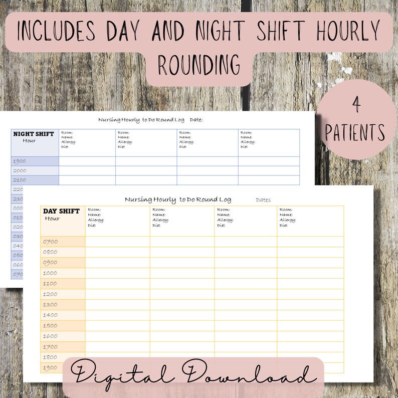 Nurse Report Sheet | Hourly To-do Planner (digital Download) - Etsy