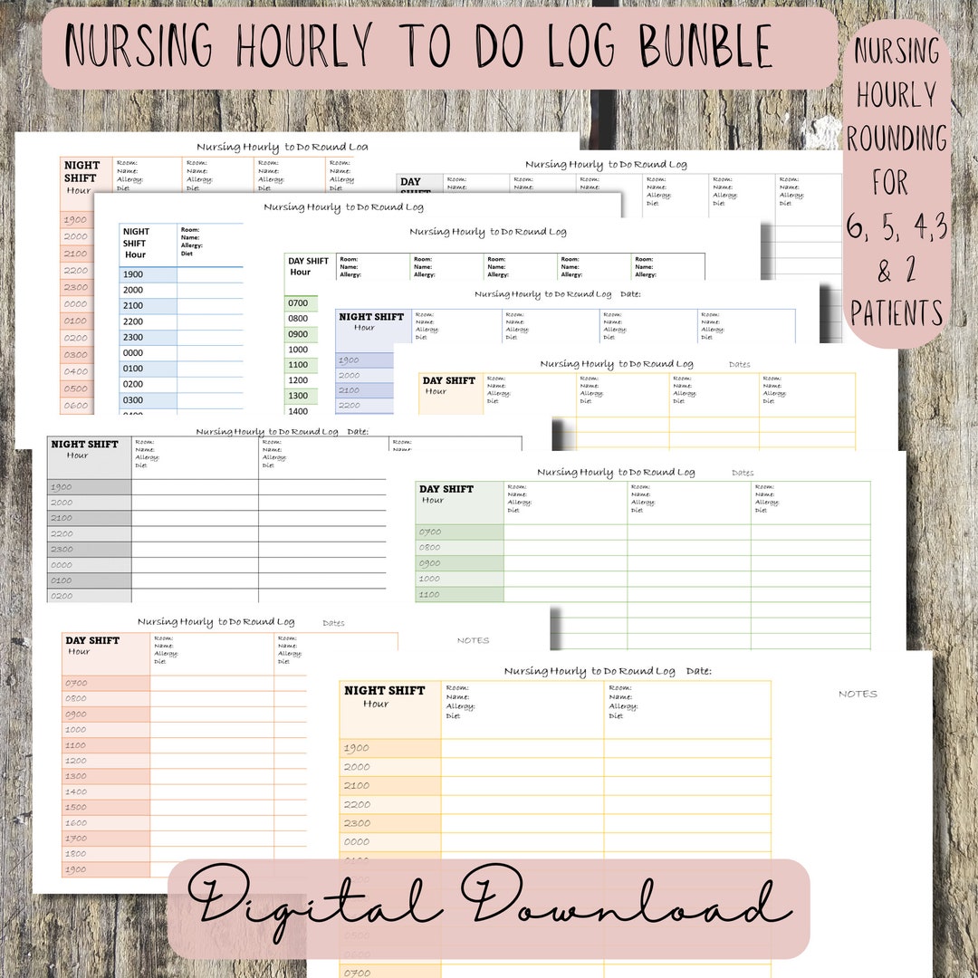 Nursing Report Sheet| Nurse Hourly To-do Planner| Patient Medication ...