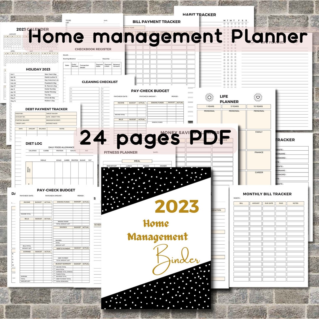 Home Management Binder Printable | Household Binder Printable Planner ...