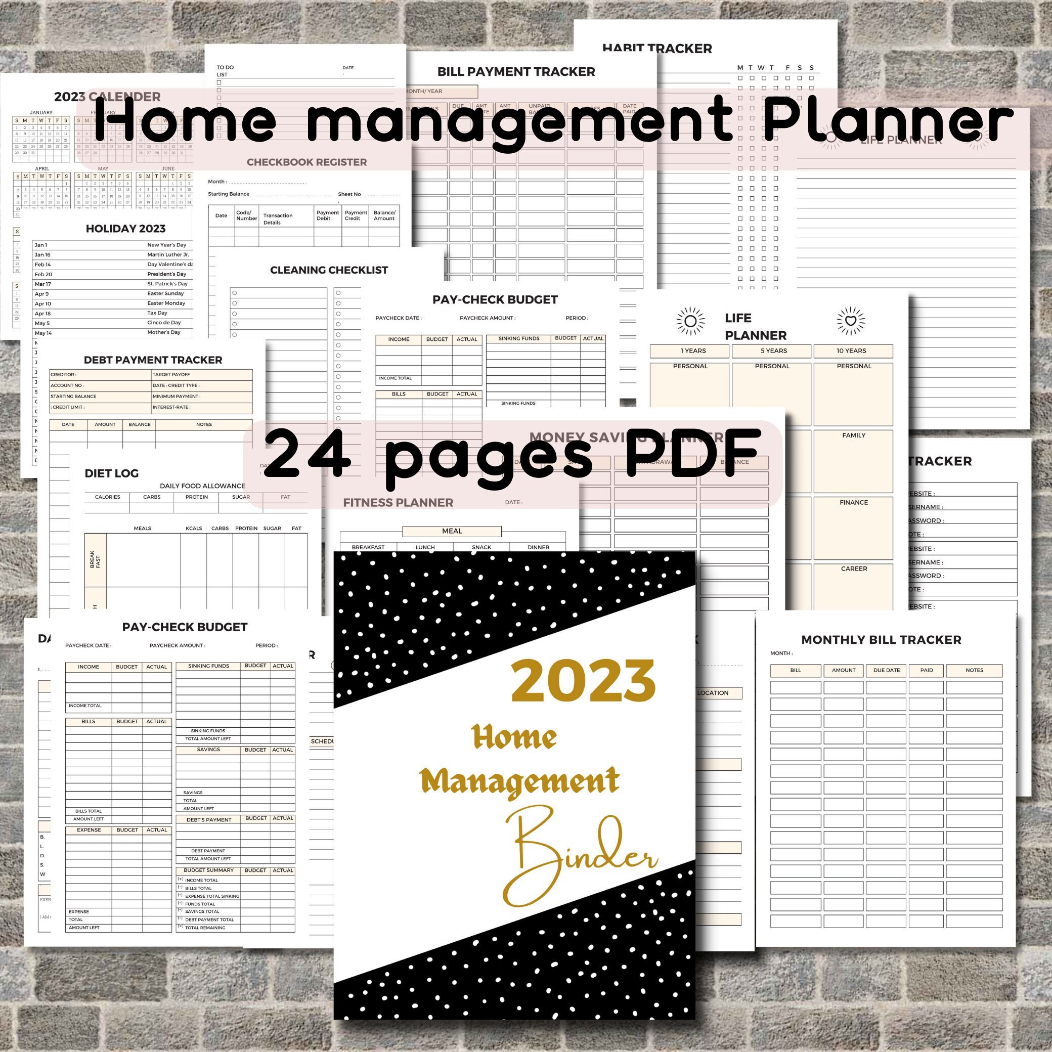 Home Management Binder Printable | Household Binder Printable Planner ...