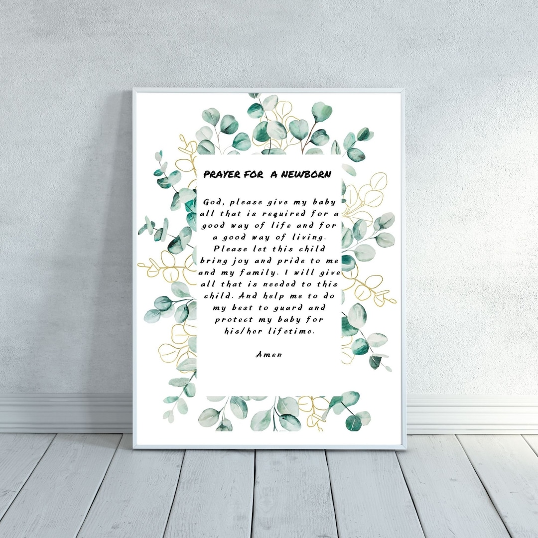 Newborn Prayer Print | Baby Room Wall Art (PDF) - Etsy