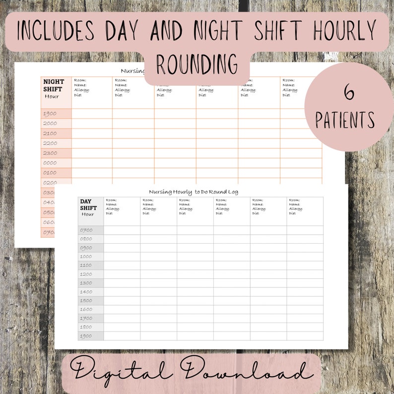 Nursing Report Sheet| Nurse Hourly To-do Planner| Patient Medication ...