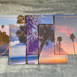 Palm Tree Stationery Set of Five Beach Greeting Cards With - Etsy