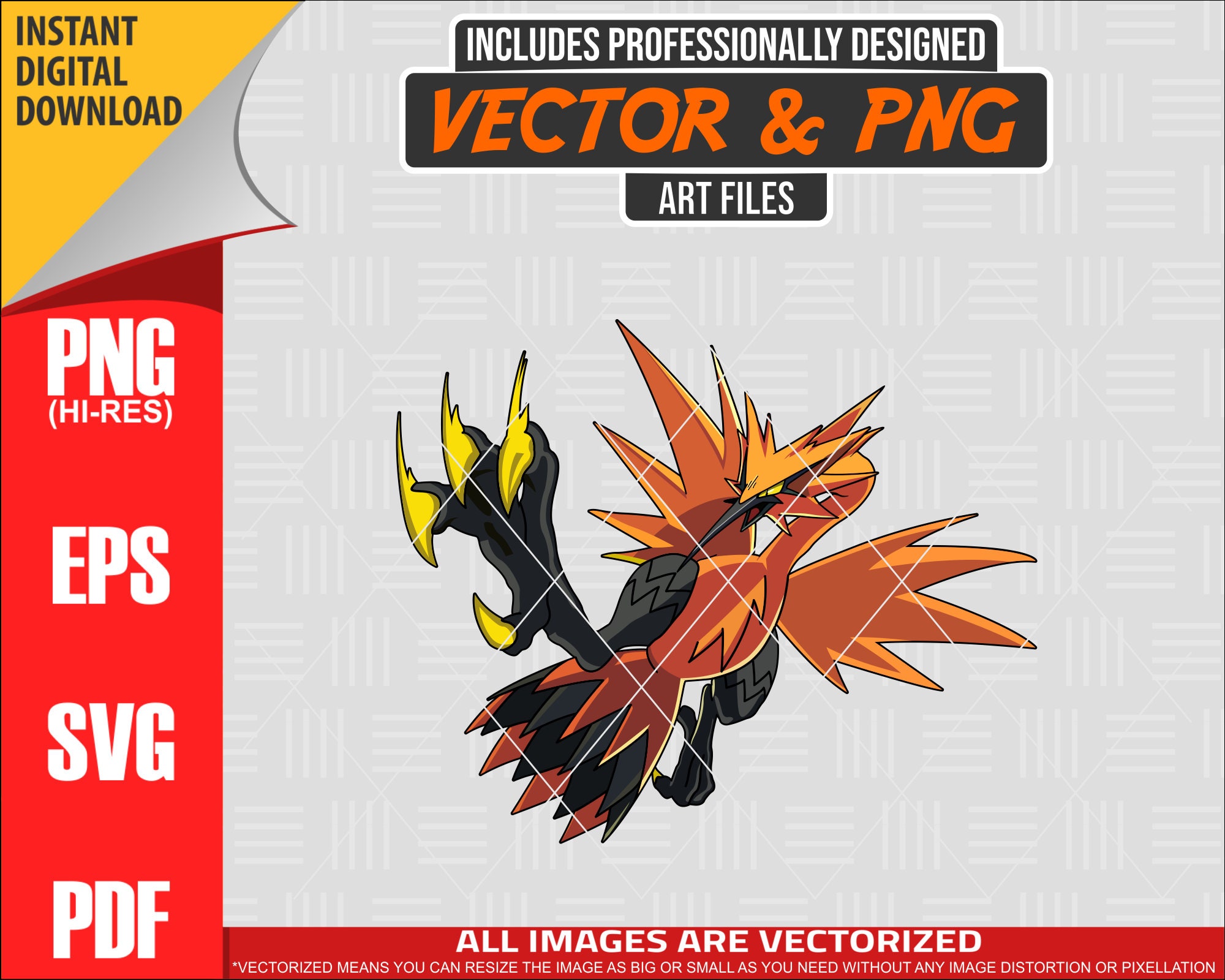 High Quality Pokemon Galarian Zapdos SVG PNG 300 Dpi Clipart #145 - Etsy
