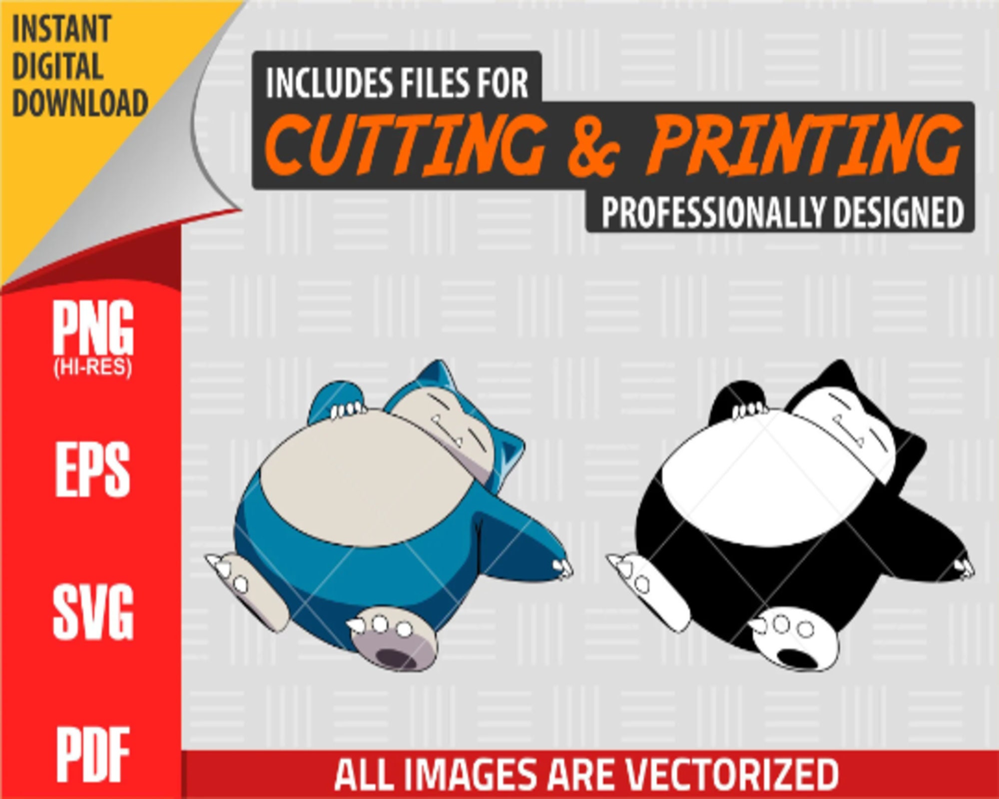 High Quality Pokemon Snorlax SVG PNG 300 Dpi Clipart #143 - Etsy