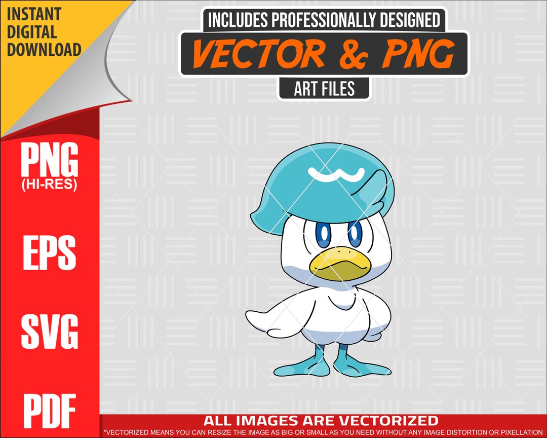 High Quality Pokemon Quaxly SVG PNG 300 Dpi Clipart #TBA - Etsy