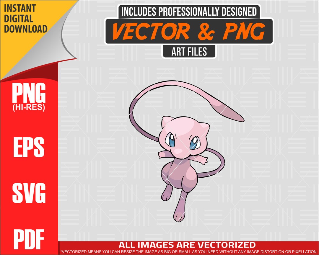 High Quality Pokemon Mew SVG PNG 300 Dpi Clipart #151 - Etsy