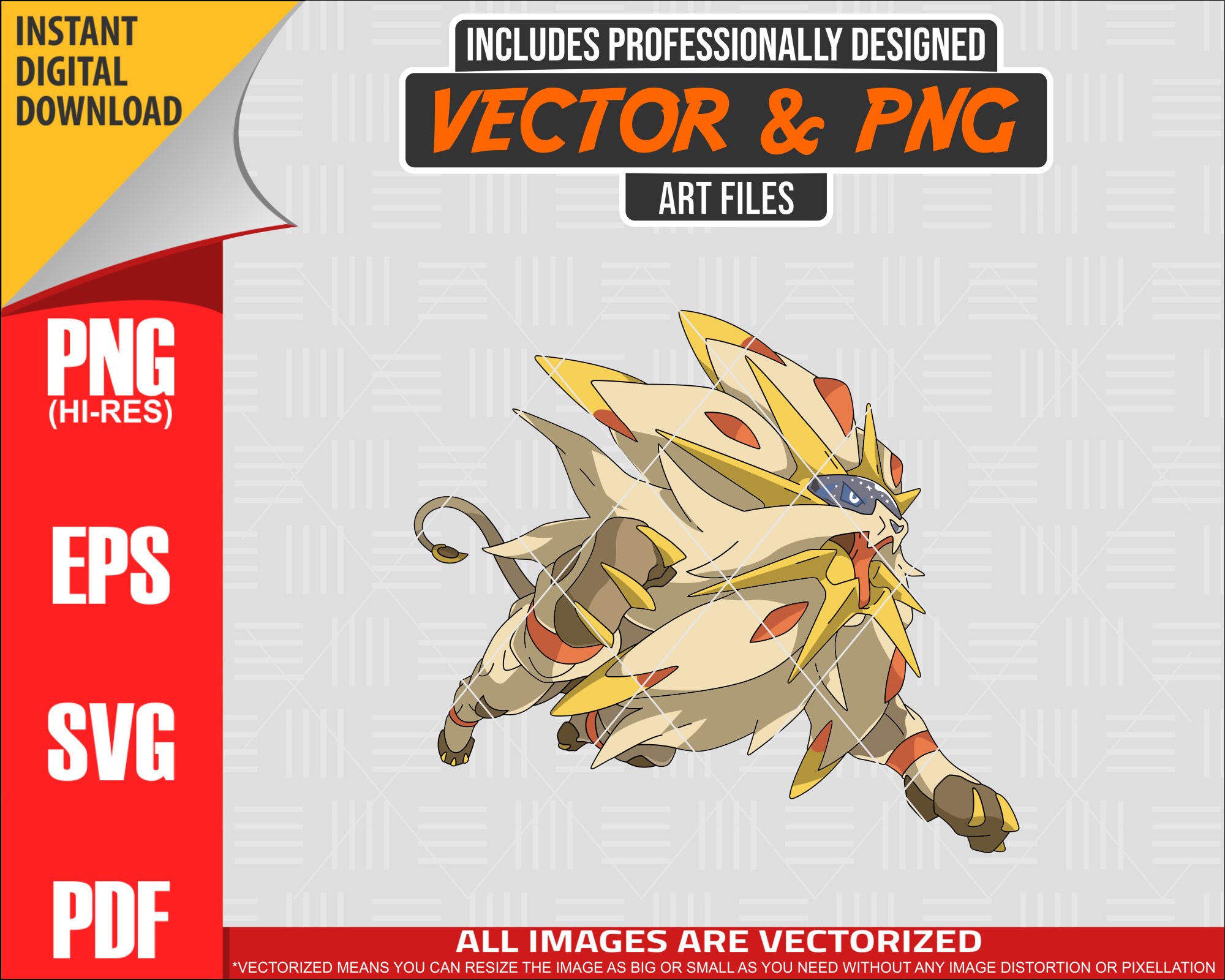 High Quality Pokemon Solgaleo SVG PNG 300 Dpi Clipart #791 - Etsy
