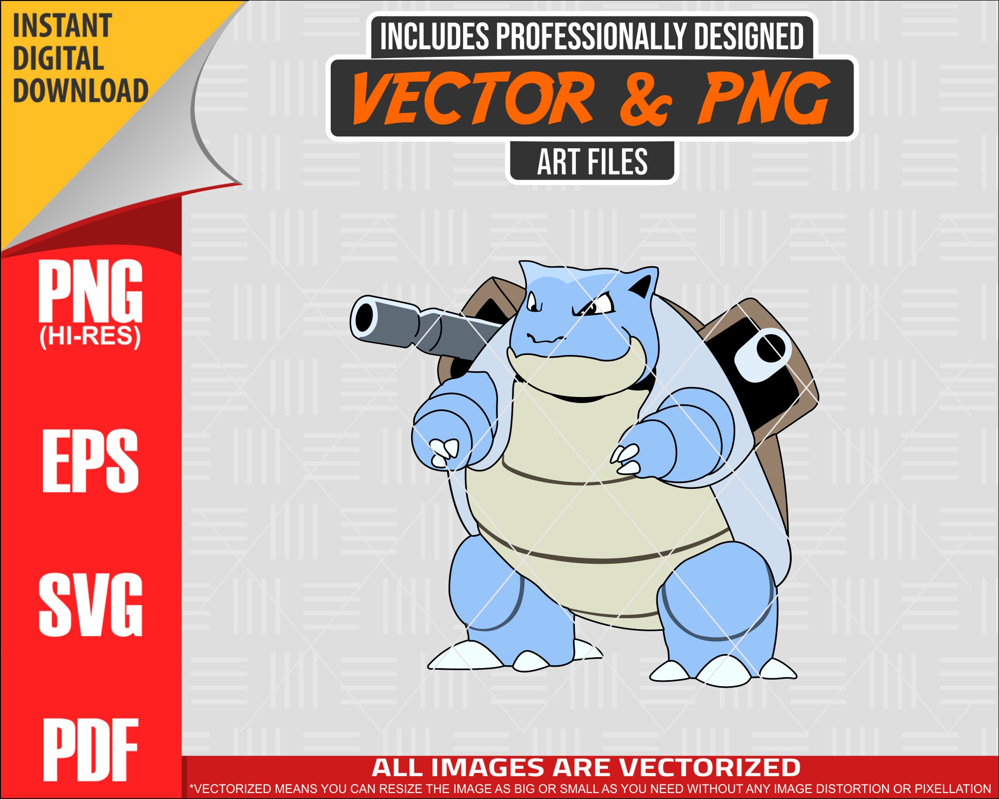 High Quality Pokemon Blastoise SVG PNG 300 Dpi Clipart #009 - Etsy