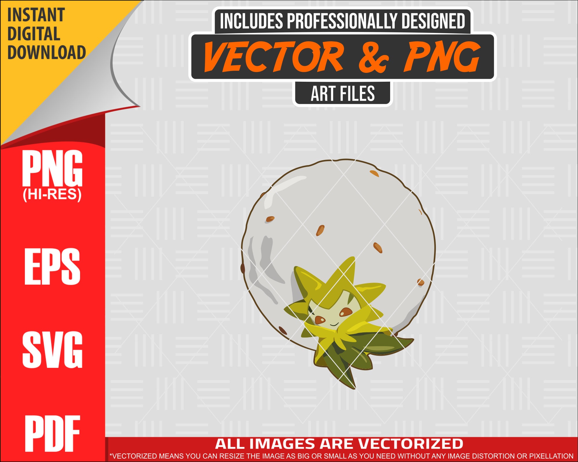 High Quality Pokemon Eldegoss SVG PNG 300 Dpi Clipart #830 - Etsy