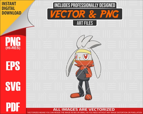 High Quality Pokemon Raboot SVG PNG 300 Dpi Clipart 814 - Etsy