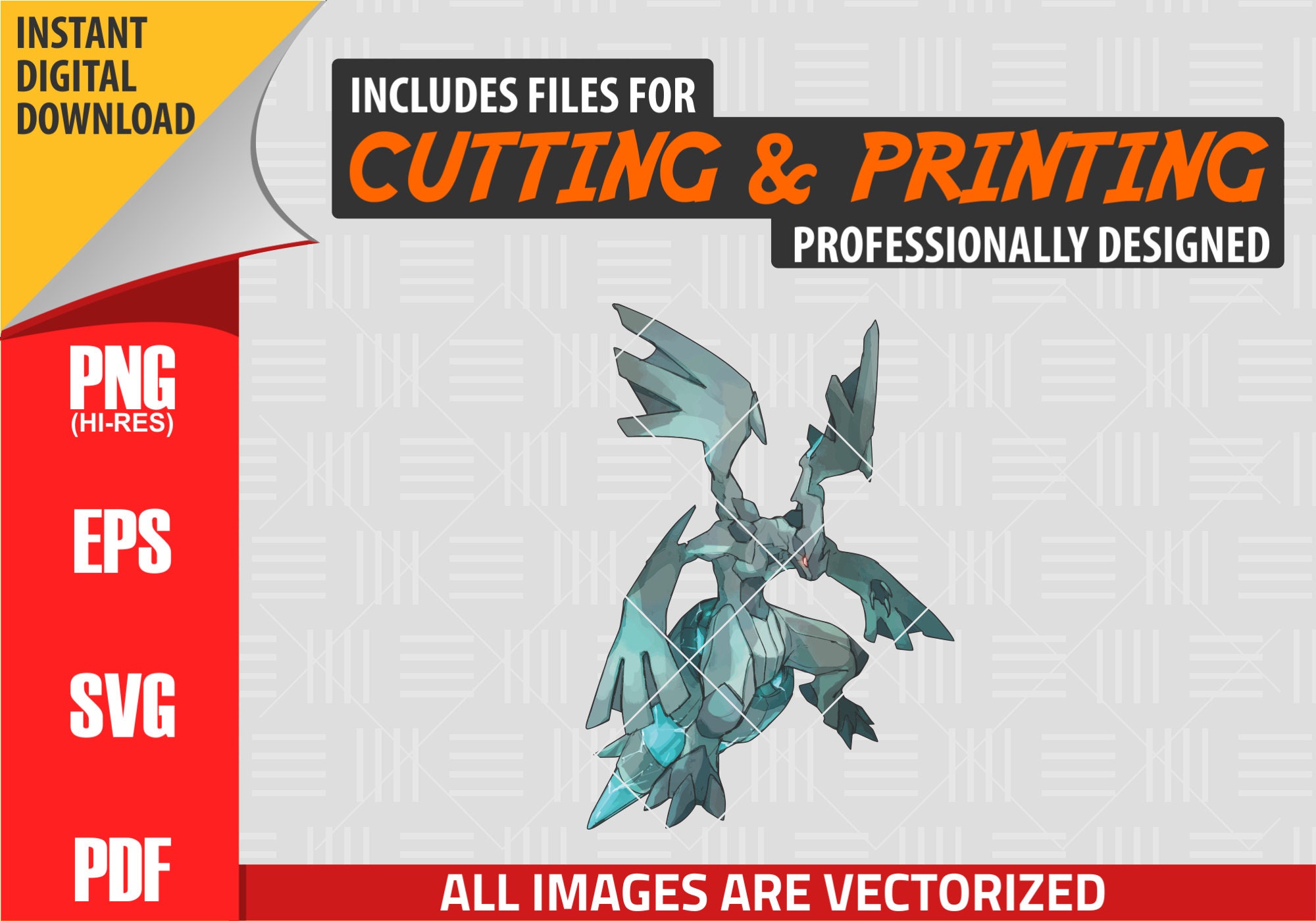 High Quality Pokemon Zekrom SVG PNG 300 Dpi Clipart #644 - Etsy