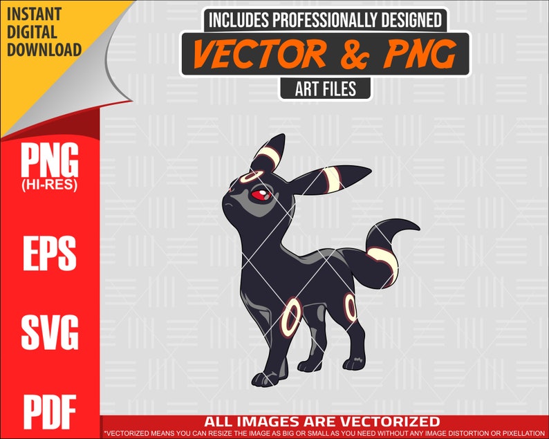 Alta calidad Pokemon Umbreon SVG PNG 300 dpi Clipart #197 - Etsy México