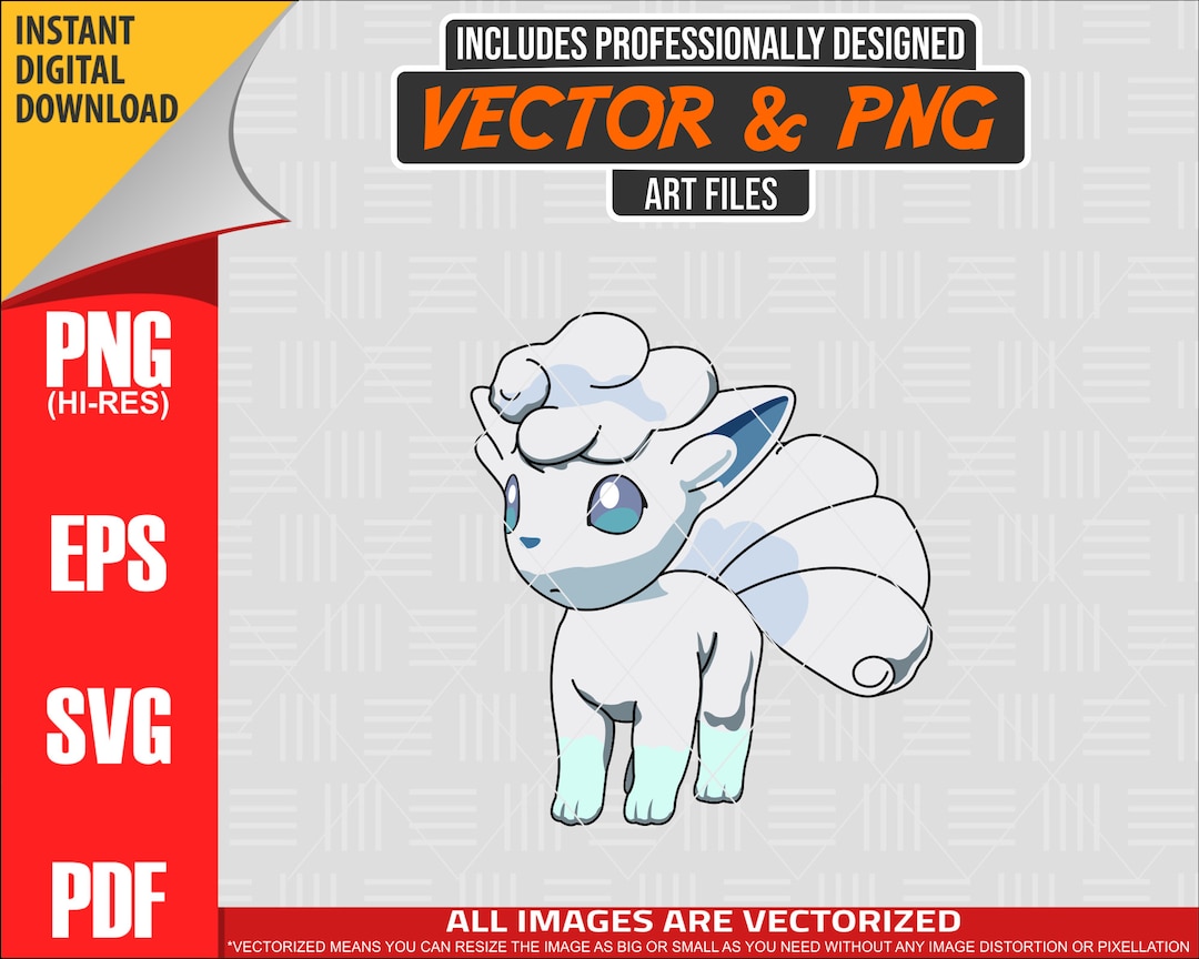 High Quality Pokemon Alolan Vulpix SVG PNG 300 Dpi Clipart #037 - Etsy