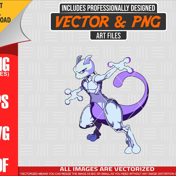 Mewtwo Svg - Etsy