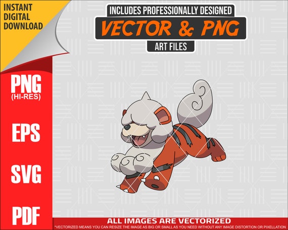 High Quality Pokemon Hisuian Growlithe SVG PNG 300 Dpi Clipart | Etsy