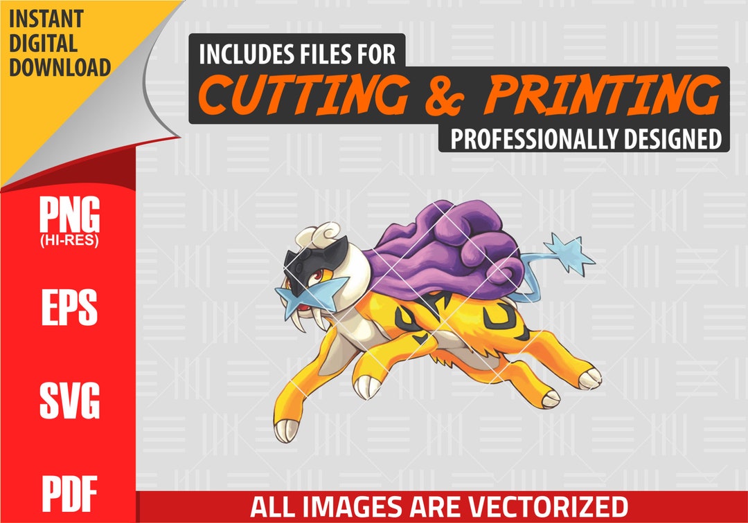 High Quality Pokemon Raikou SVG PNG 300 Dpi Clipart #243 - Etsy