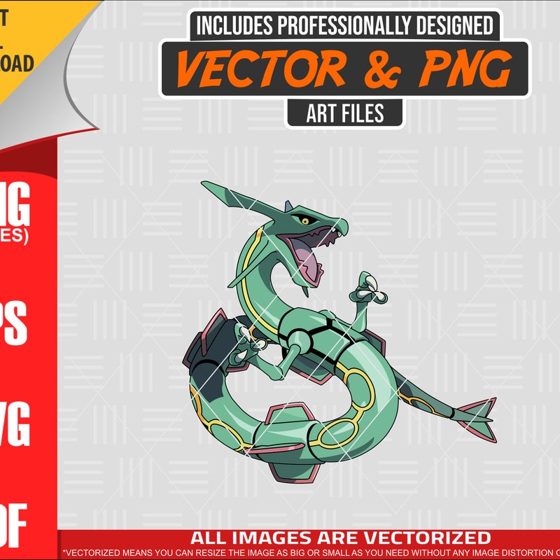 Rayquaza Anime - Etsy