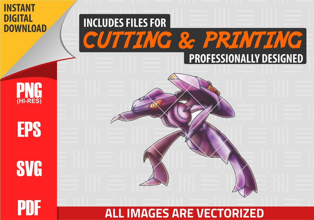 High Quality Pokemon Genesect SVG PNG 300 Dpi Clipart #649 - Etsy