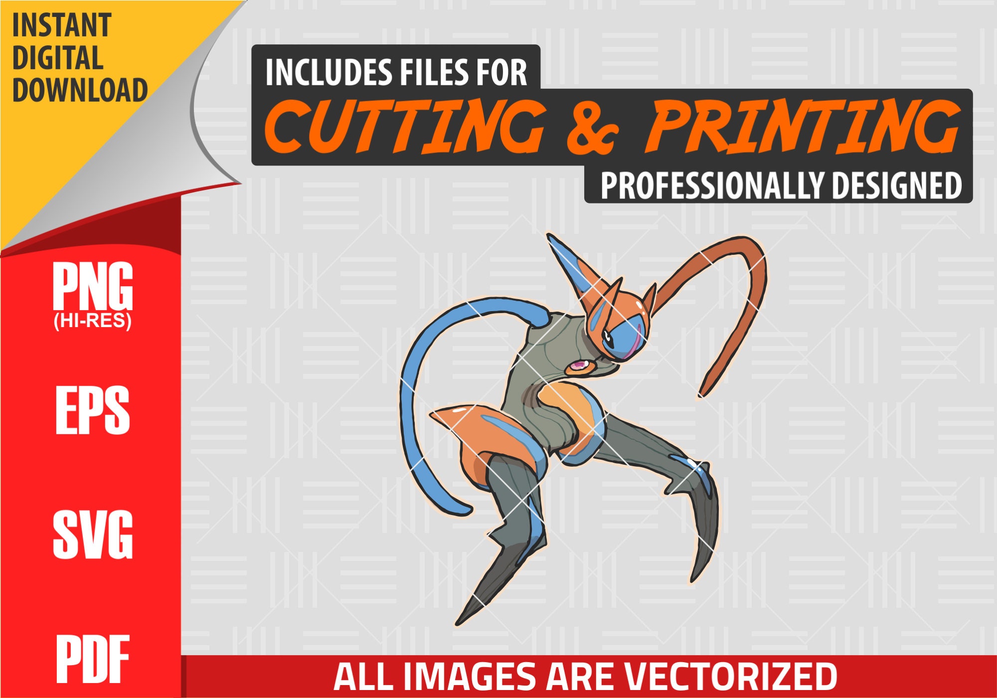 High Quality Pokemon Deoxys Speed Form SVG PNG 300 Dpi