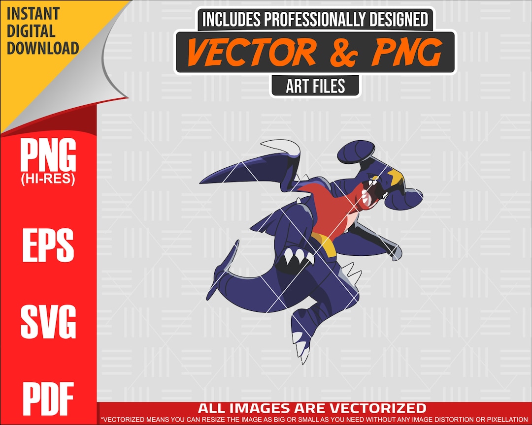 High Quality Pokemon Garchomp SVG PNG 300 Dpi Clipart #445 - Etsy