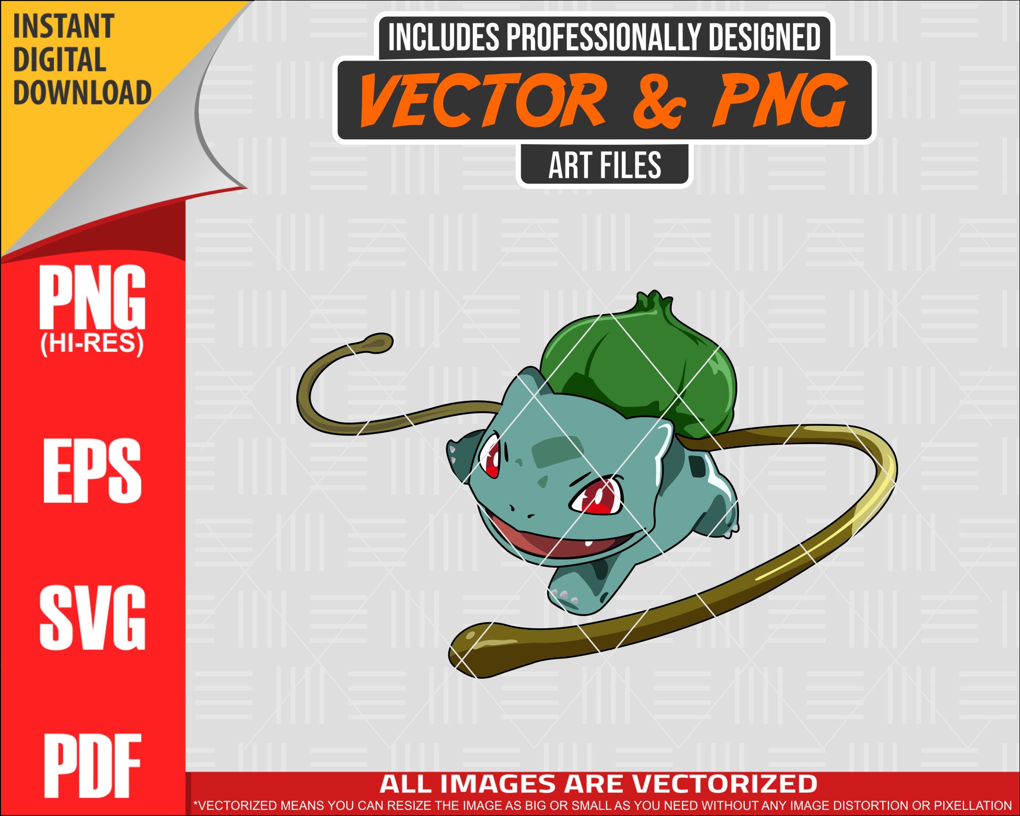 High Quality Pokemon Bulbasaur SVG PNG 300 Dpi Clipart #001 - Etsy