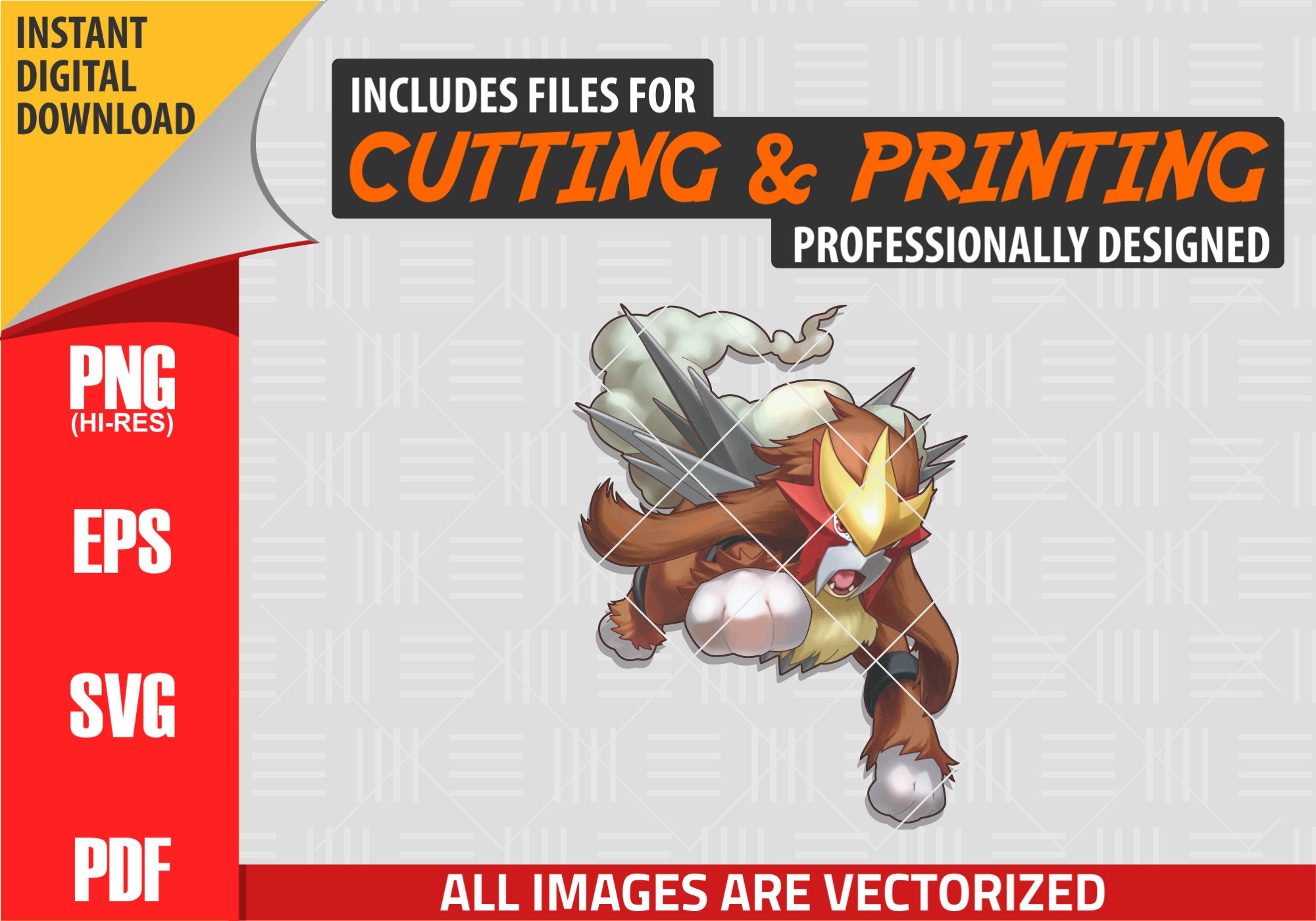 High Quality Pokemon Entei SVG PNG 300 Dpi Clipart #244 - Etsy