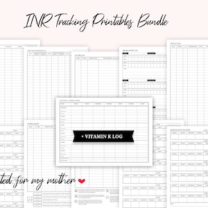 PT INR Log Book Printable, Inr Tracker, INR Anticoagulant Medication ...