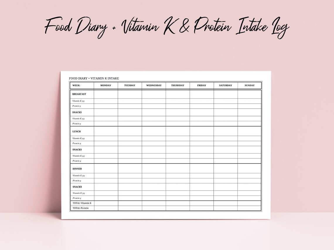 PT INR Log Book Printable, Inr Tracker, INR Anticoagulant Medication ...