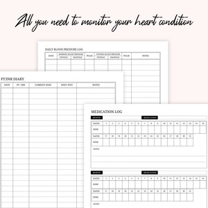 Healthy Heart Medication Log Book/ Anticoagulant Log / INR Tracker ...