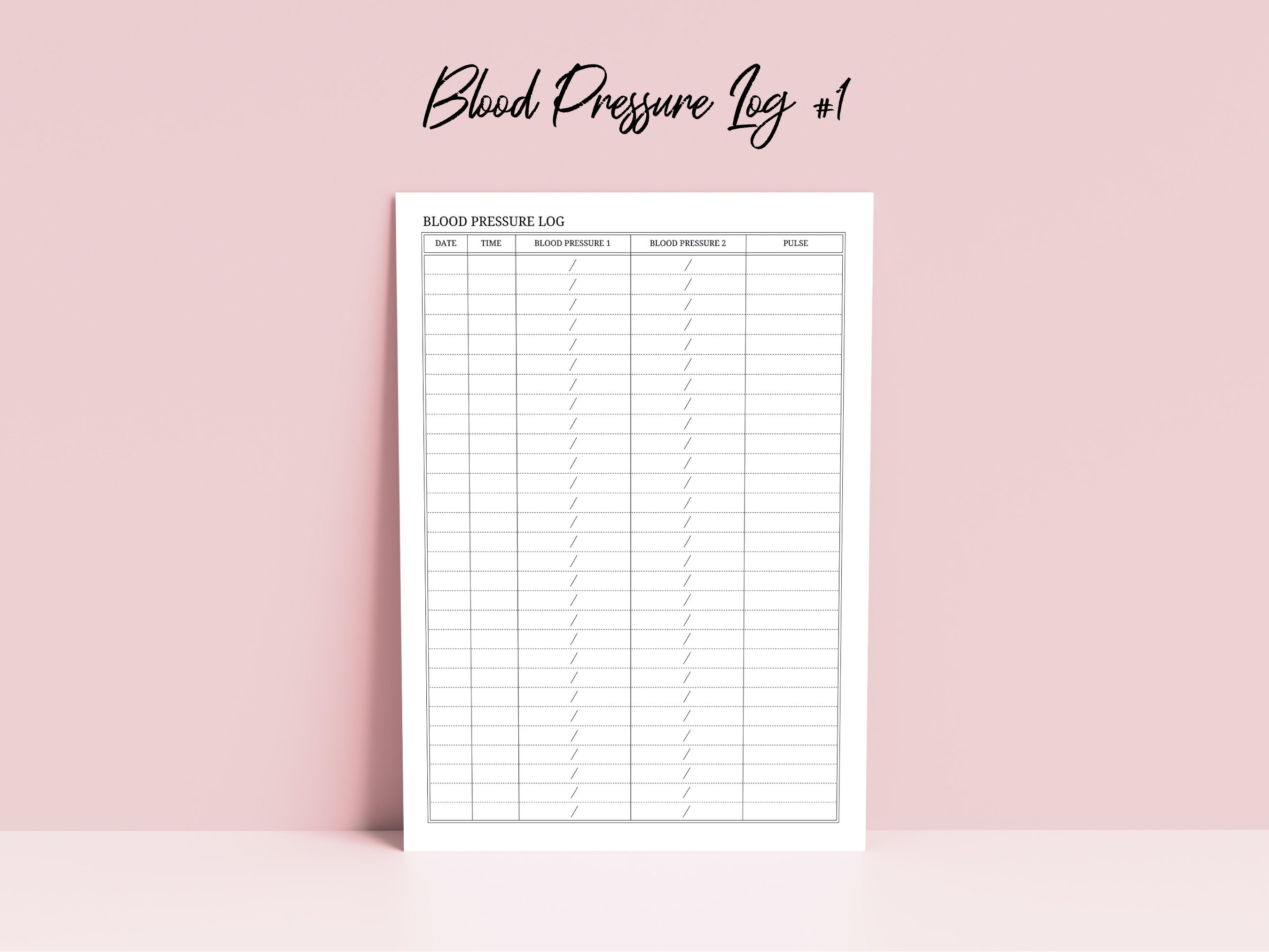 Blood Pressure Log Book Printable, High Blood Pressure Tracker ...