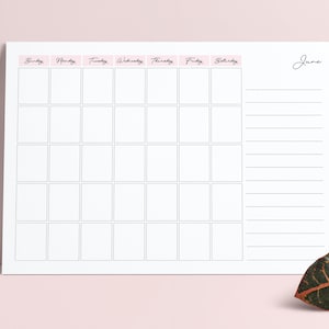 Printable Monthly Blank Calendar / A4 Printable Calendar / Printable ...