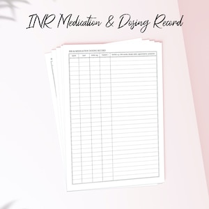 Buy PT INR Log Book Printable, Inr Tracker, INR Anticoagulant ...