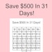 500 Money Saving Challenge Printable / Save 500 in 31 Days / Savings ...