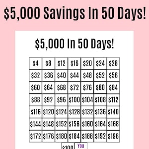 6,000 Savings Goal / 6,000 Savings Challenge / Savings Tracker ...