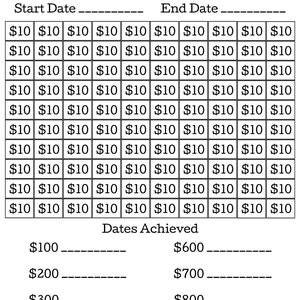 1,000 Savings Goal / 1,000 Savings Challenge / Savings Tracker ...