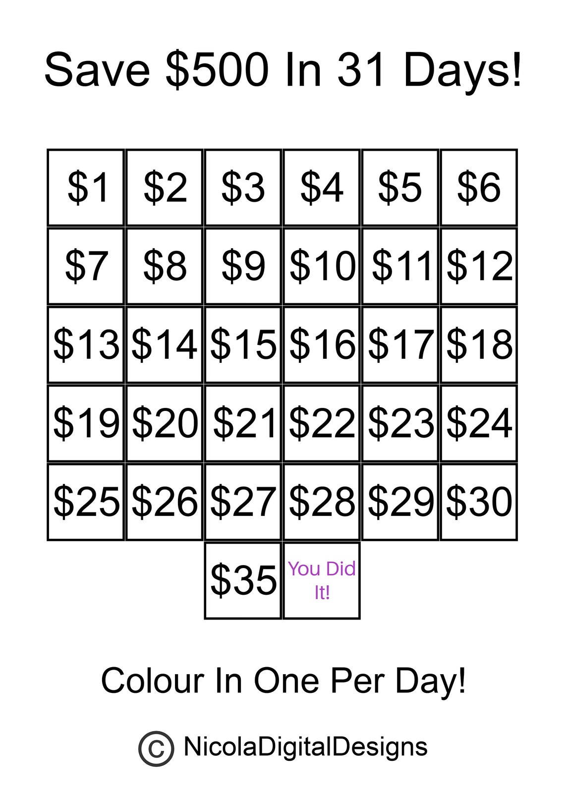 Money Saving Challenge Printable Bundle / Money Saving Challenge ...