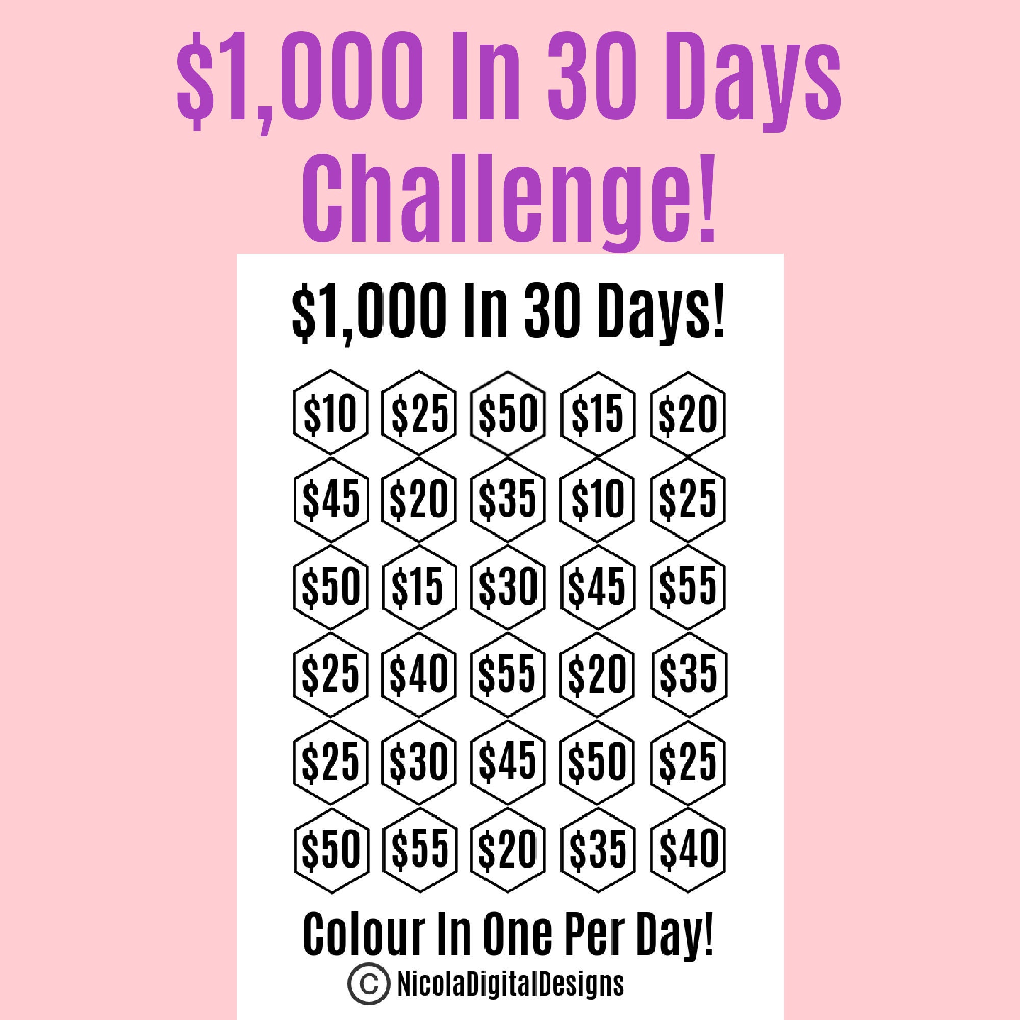 30 Days Savings Tracker Bundle / Money Saving Challenge / Savings ...
