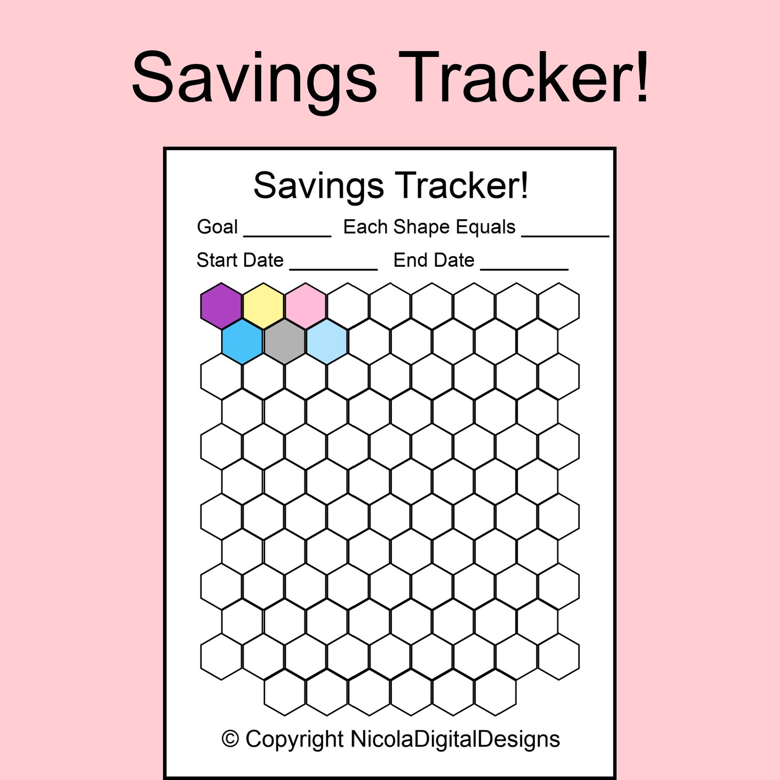 Savings Tracker / Chose Your Own Amount Savings Tracker / Savings ...