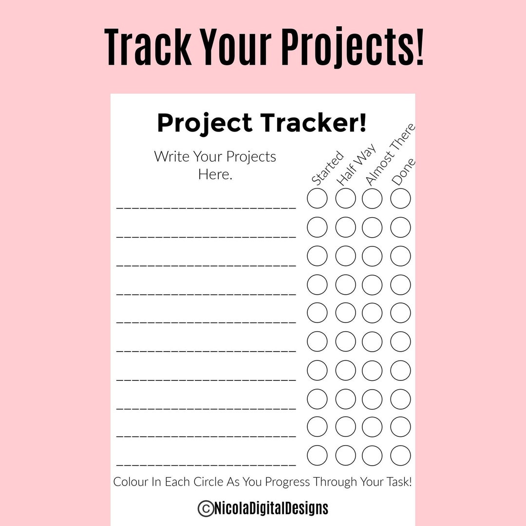 Printable Project and Task Tracker / Project Planner Printable ...