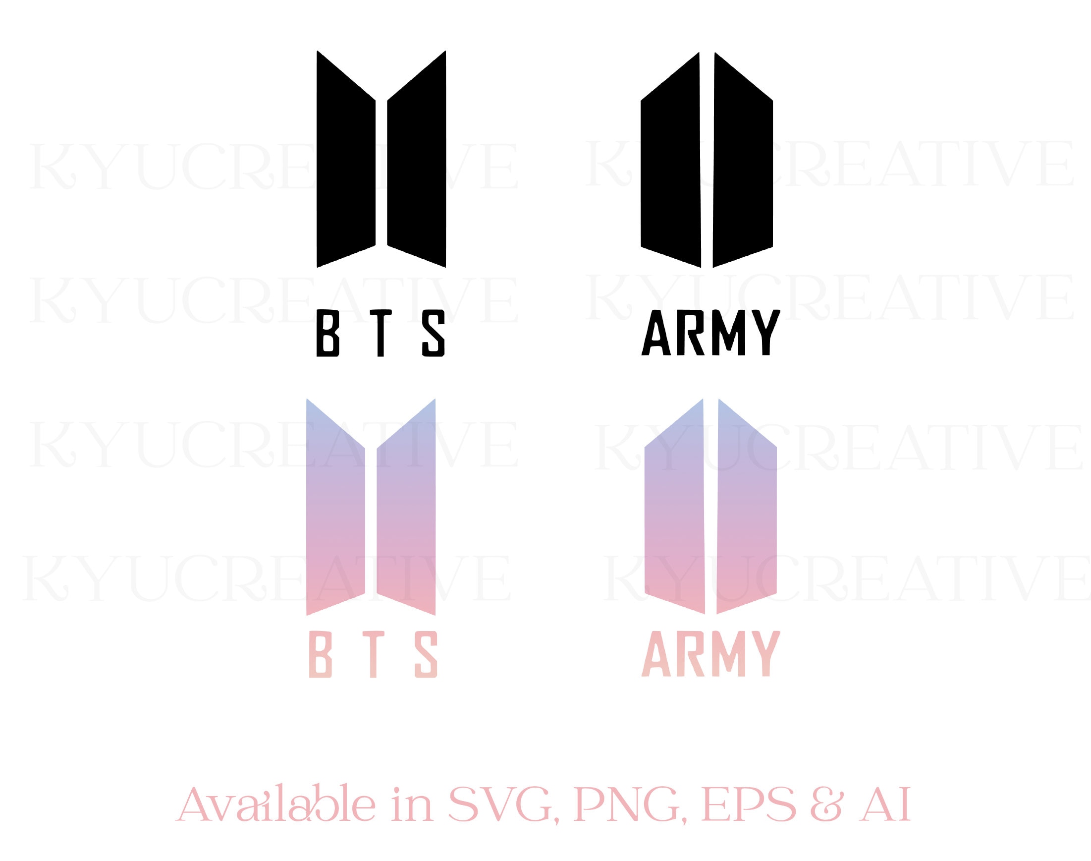 Logotipo de BTS ARMY, archivo vectorial Kpop SVG, archivo de Cricut con ...