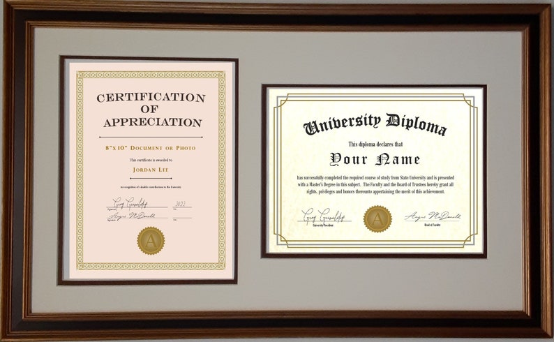 Double Diploma Document Certificate Openings Wood Picture - Etsy